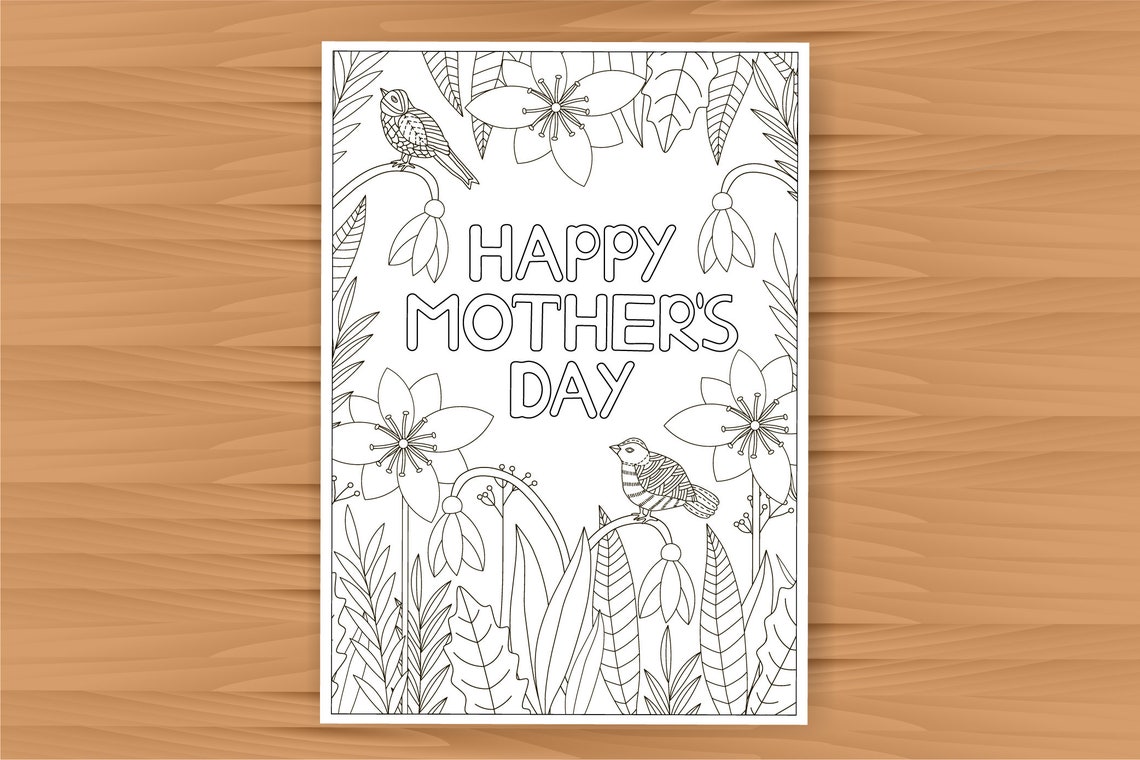 Mother's Day Coloring Cards, 3 Card Templates, Mothers Day Cards ...