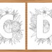 Alphabet, 26 Printable Coloring Letters, Floral Coloring, Abc Coloring ...