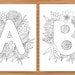 Alphabet, 26 Printable Coloring Letters, Floral Coloring, Abc Coloring ...