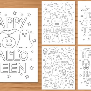 Halloween Coloring Pages 5 Digital Coloring Prints Printable Colouring ...