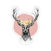 Deer Head Sticker, Floral Deer Sticker, Deer Antlers Sticker ...