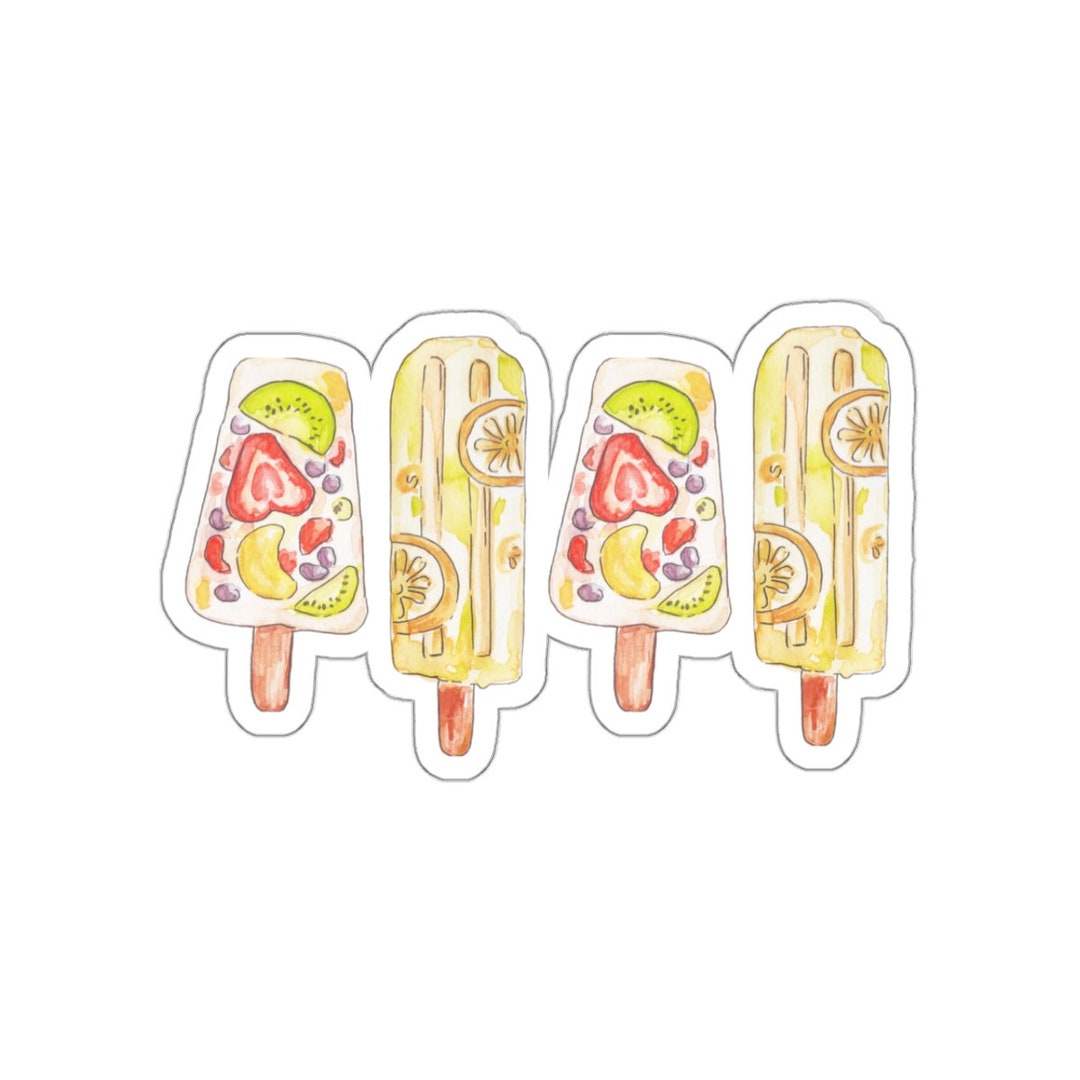 Popsicle Art Sticker, Popsicle Picture Sticker, Summer Fruit Sticker ...