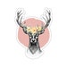 Deer Head Sticker, Floral Deer Sticker, Deer Antlers Sticker ...