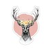Deer Head Sticker, Floral Deer Sticker, Deer Antlers Sticker ...