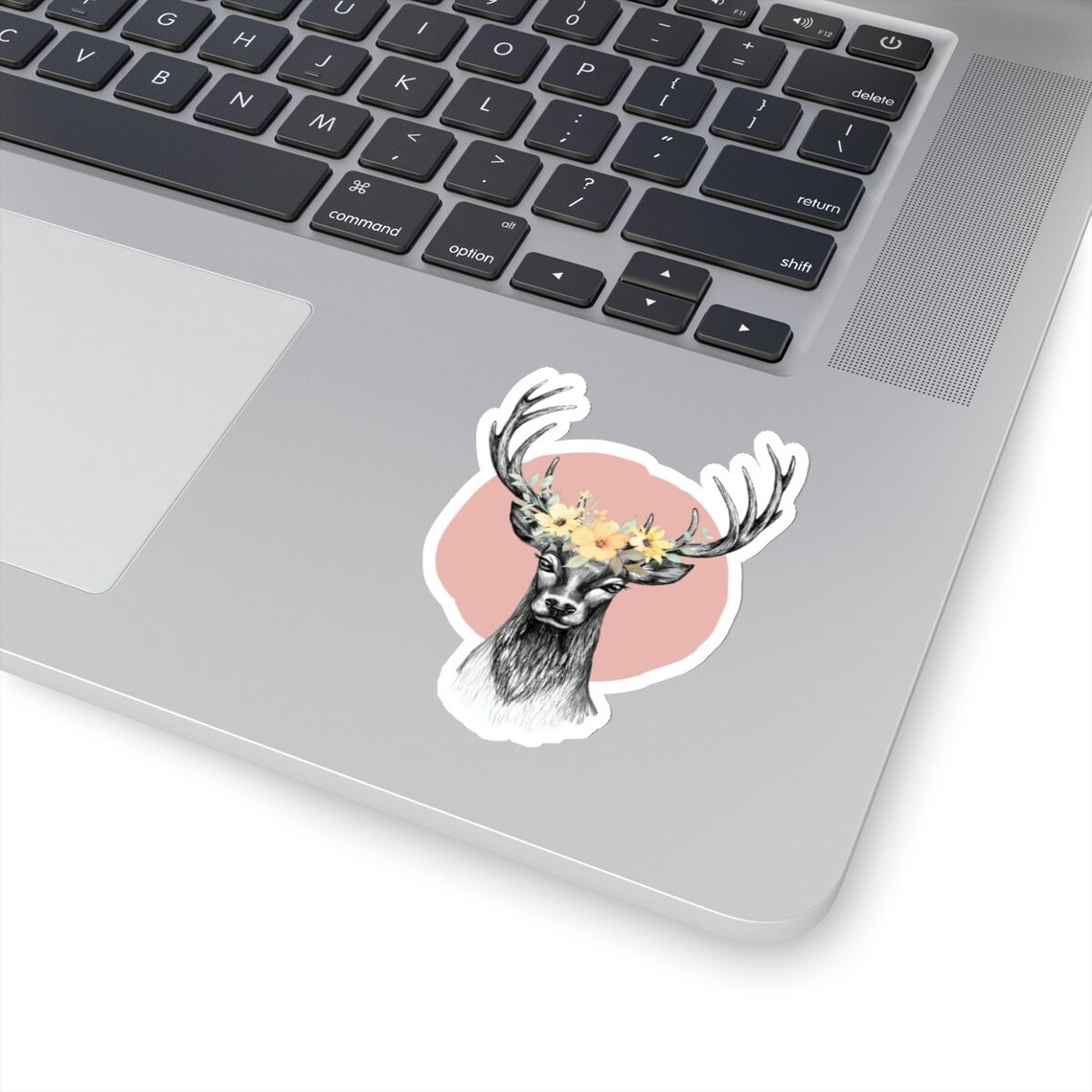 Deer Head Sticker, Floral Deer Sticker, Deer Antlers Sticker ...