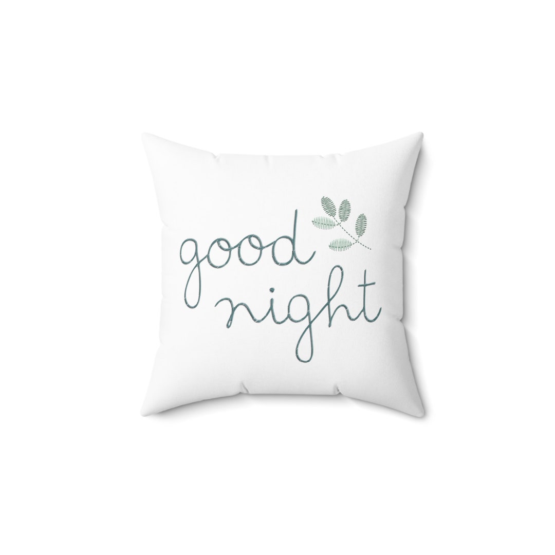 Good Night Pillow, 14"x14" Throw Pillow, Cozy Throw Pillow, Good Night ...
