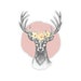 Deer Head Sticker, Floral Deer Sticker, Deer Antlers Sticker ...