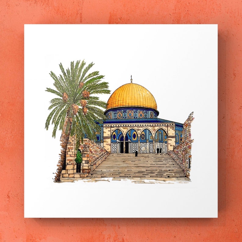 Dome of the Rock, Haram Al Sharif, Print A4 Support Gaza - Etsy