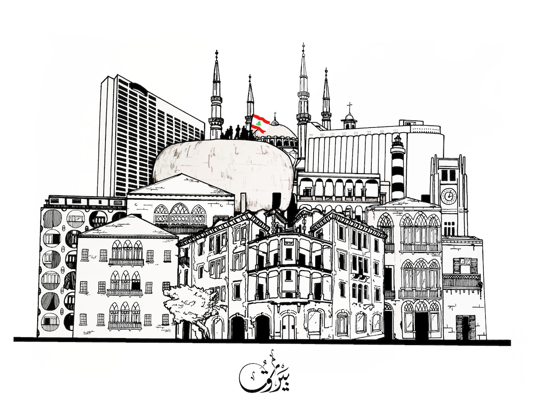 Beirut, Lebanon Illustration Print A4 - Etsy