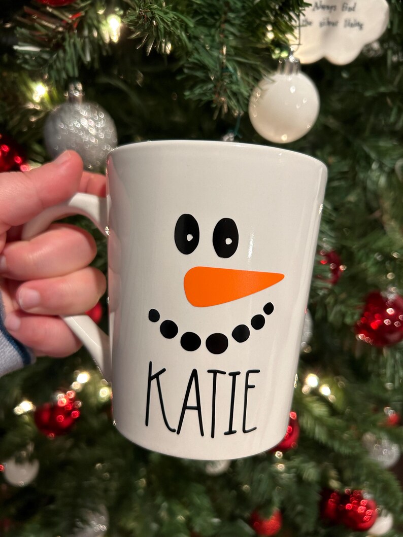 Personalized Christmas Mug With Hot Chocolate Bundle, Snowman Mug ...