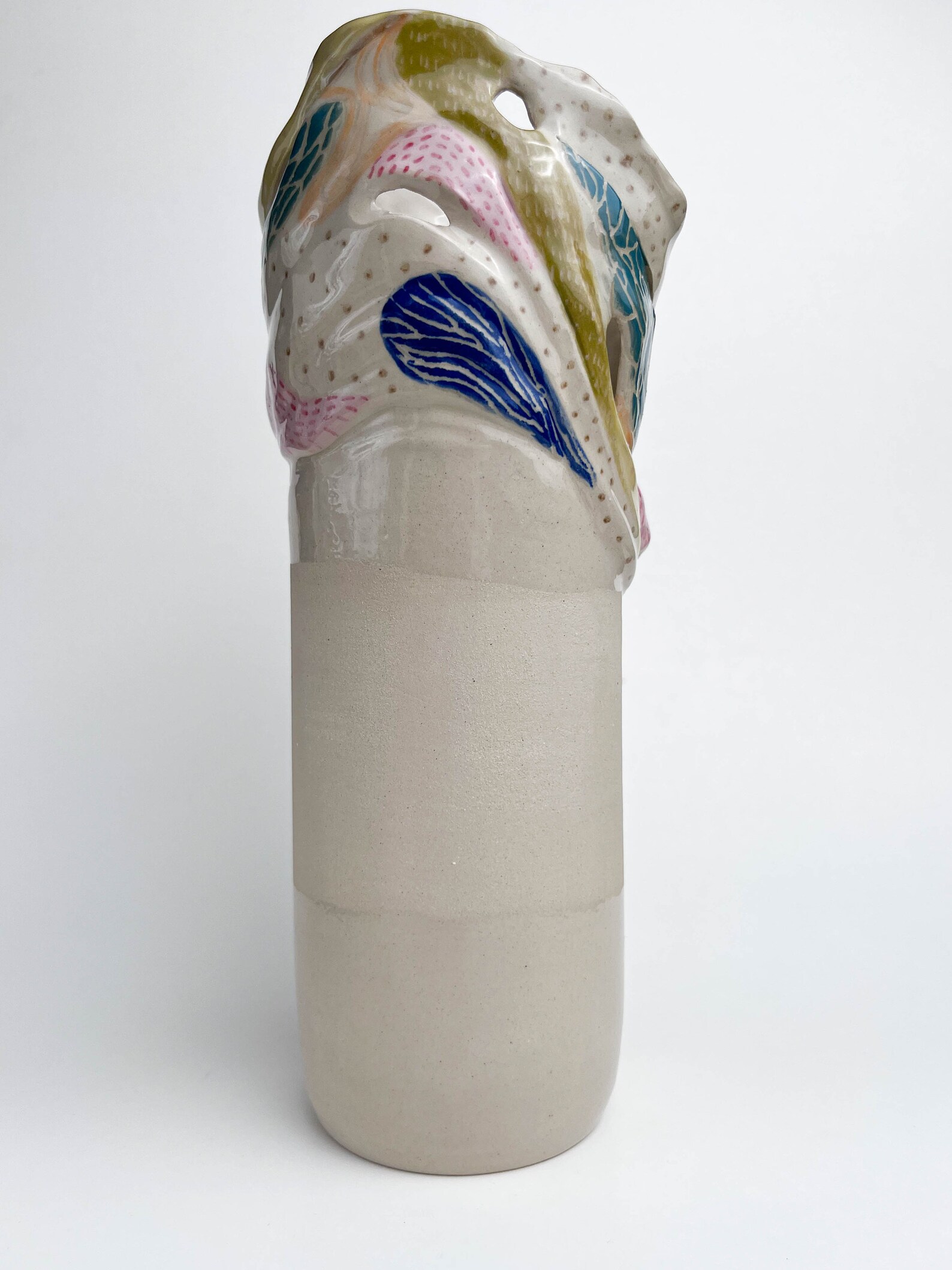 Unique Female Face Vase, Handmade Ceramic and Multicolor Pattern ...