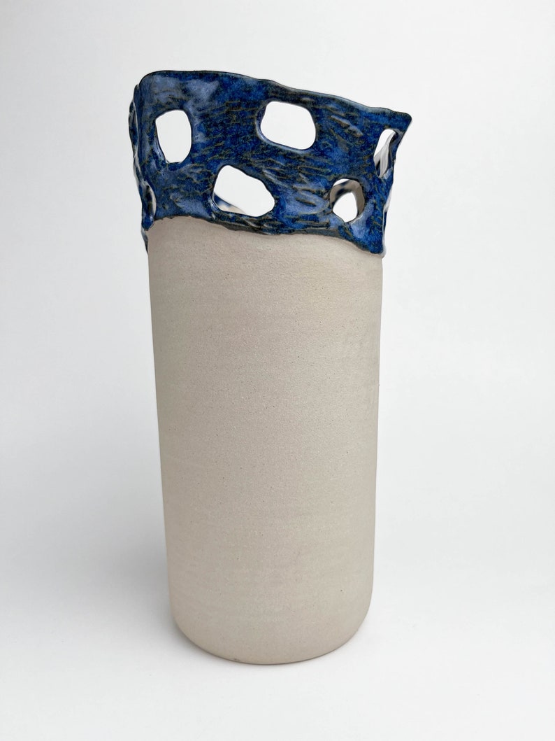 Unique Female Face Vase, Handmade Ceramic Vase, Blue Color Pottery Vase ...