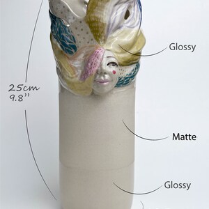 Unique Female Face Vase, Handmade Ceramic and Multicolor Pattern ...