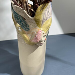Unique Female Face Vase, Handmade Ceramic and Multicolor Pattern ...
