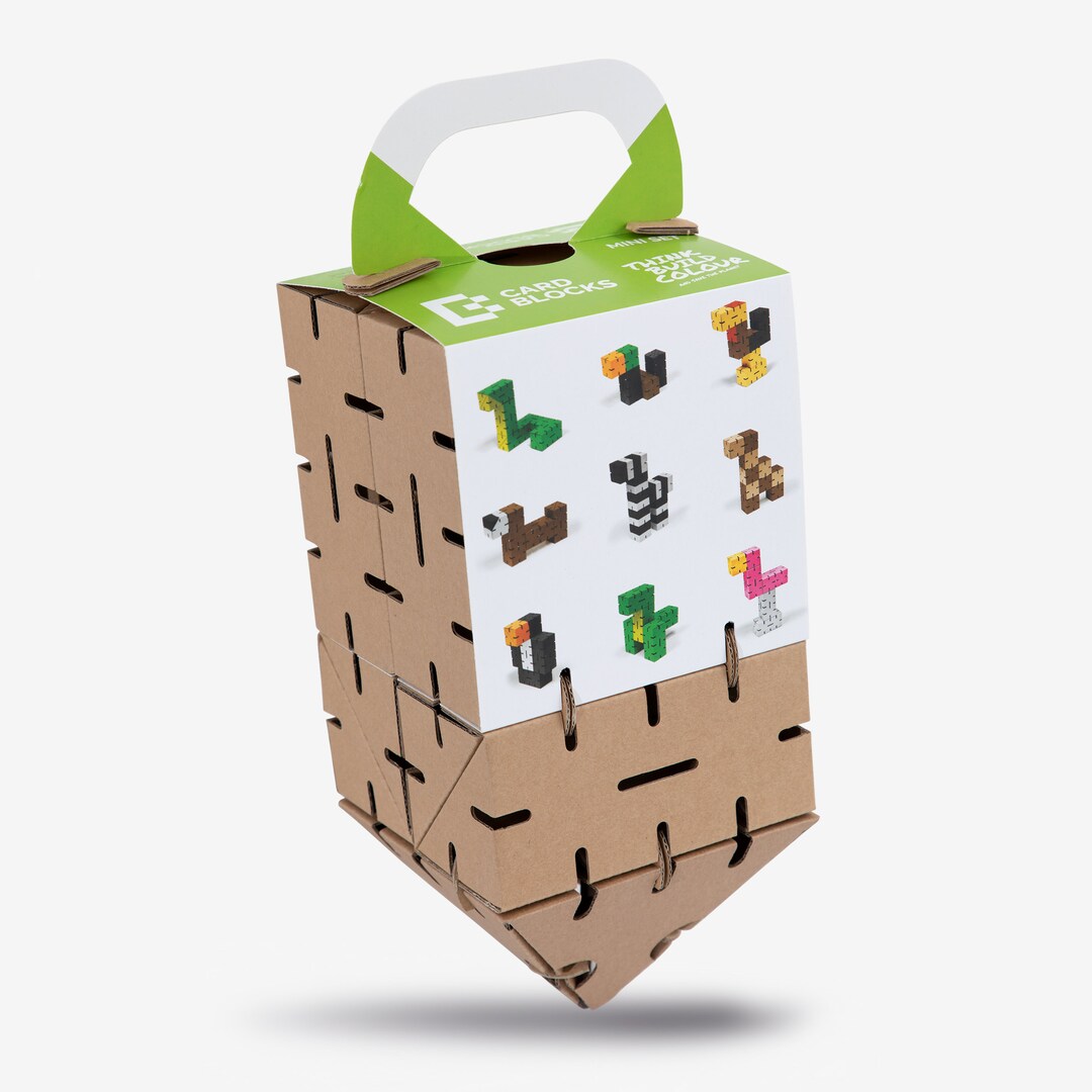 CARDBLOCKS Mini Set of 6x Eco-friendly Cardboard Building Blocks for ...