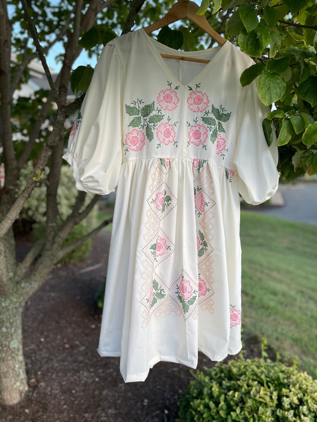 Tablecloth Dress / One of a Kind Dress / Upcycled Slow Fashion / USA ...