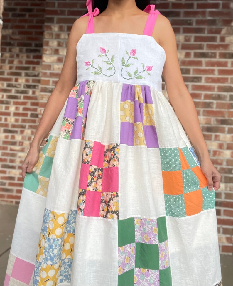 Patchwork Dress / Upcycled Quilt Top Dress / Repurposed Dress / XS to M ...