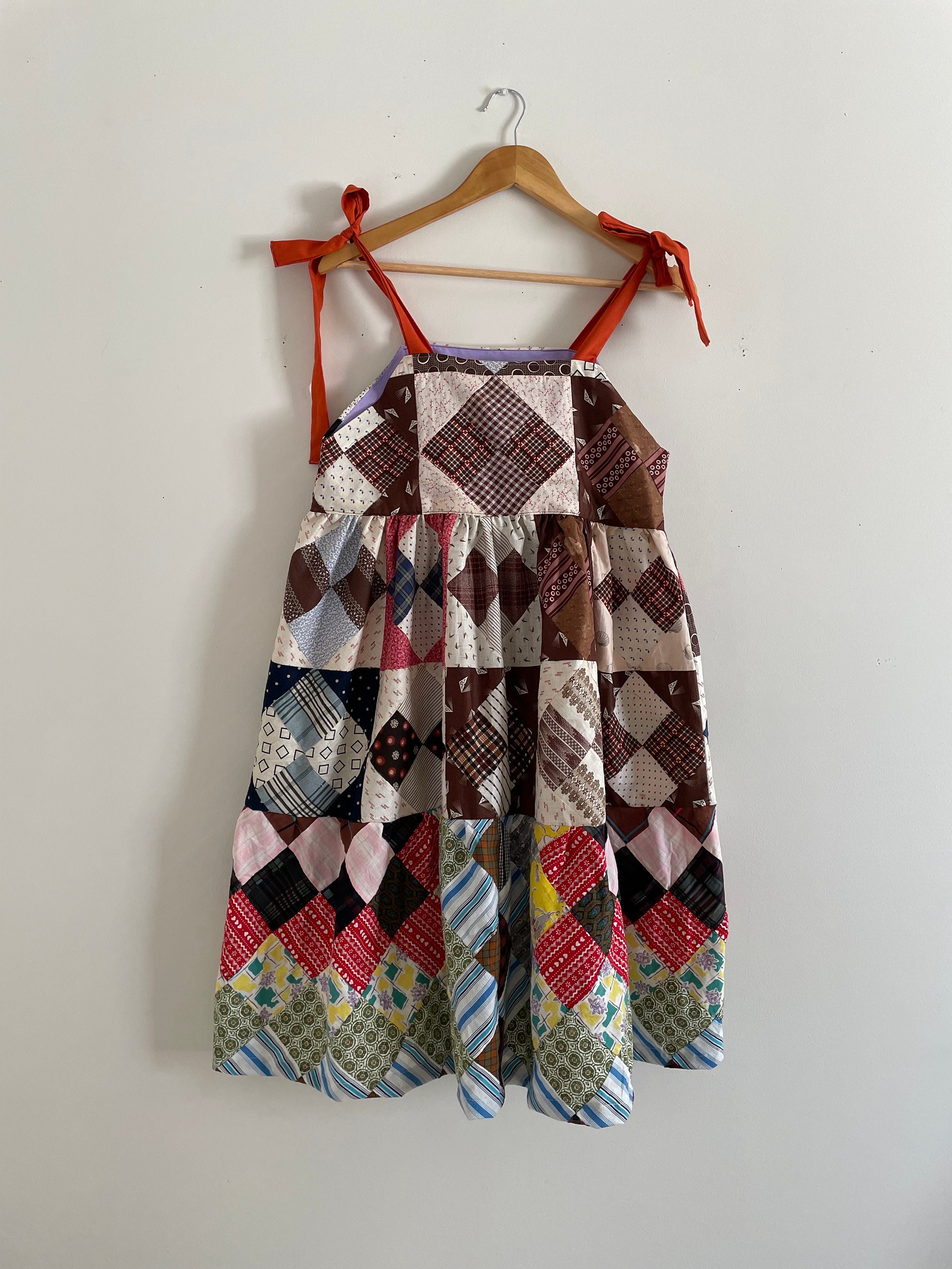 Patchwork Sundress / Halter Dress / Quilt Top Dress / Handmade Slow ...