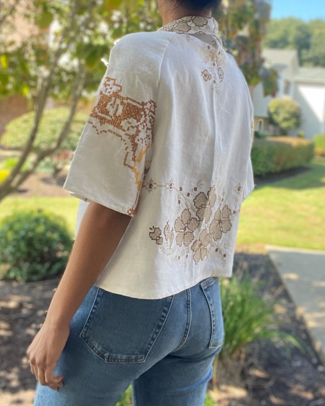 Embroidered Linen Shirt / One off Shirt / Slow Fashion / - Etsy