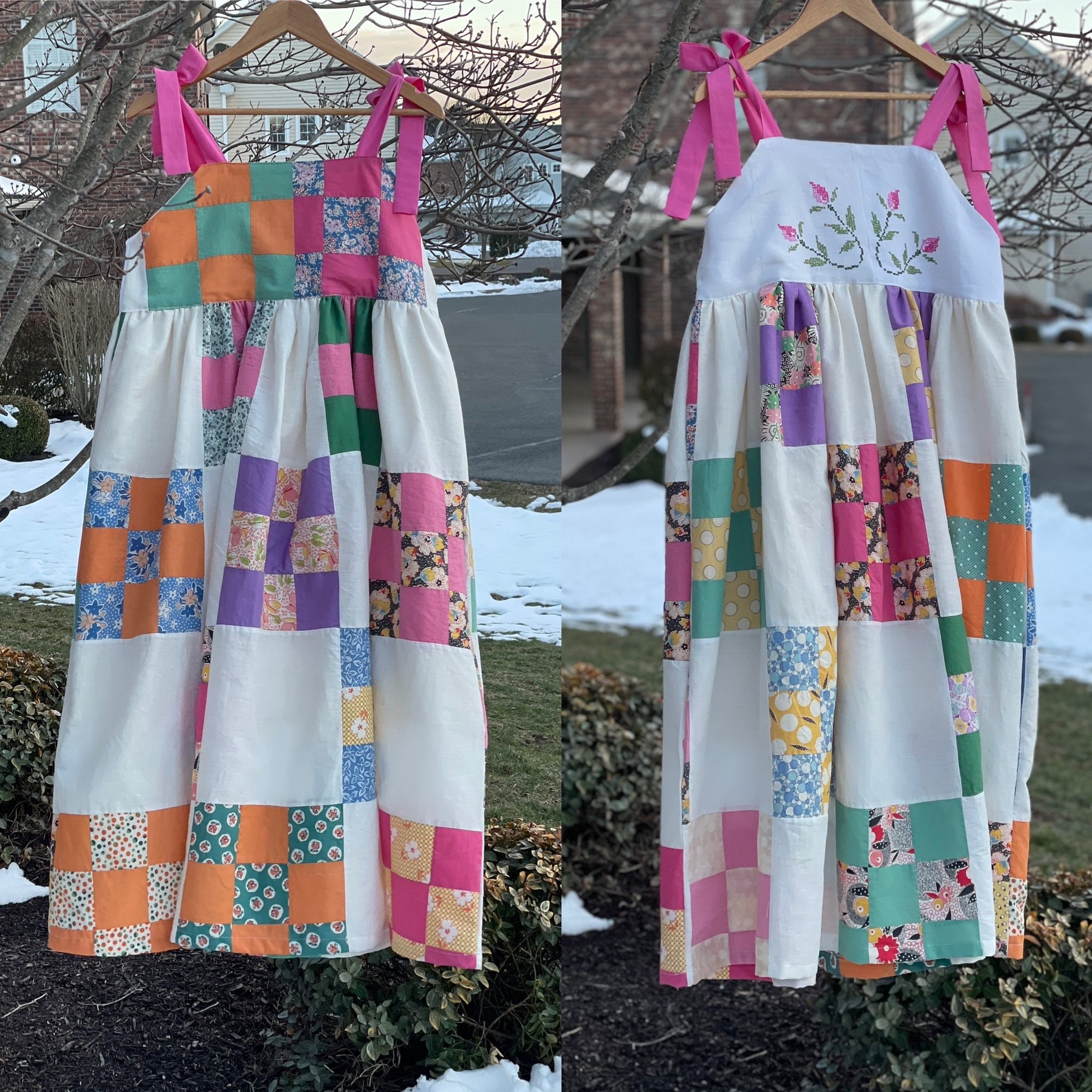 Patchwork Dress / Upcycled Quilt Top Dress / Repurposed Dress / XS to M ...