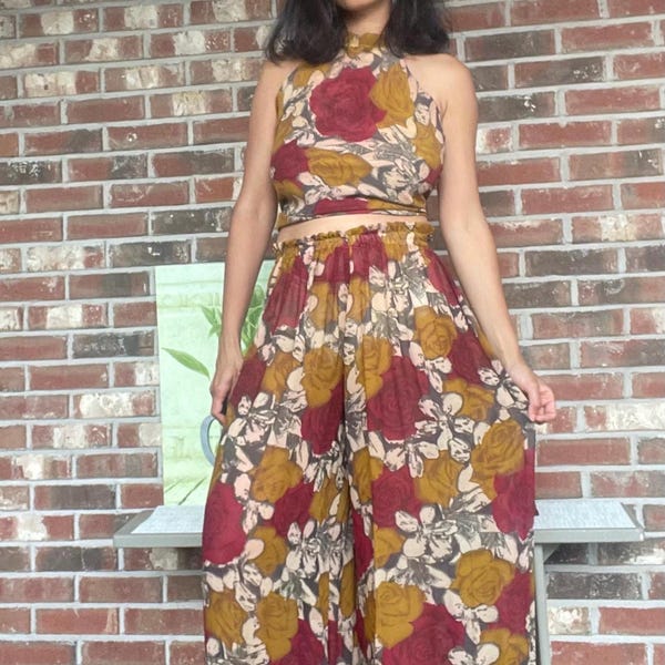 Two Piece Floral Pant Sets for Women - Etsy