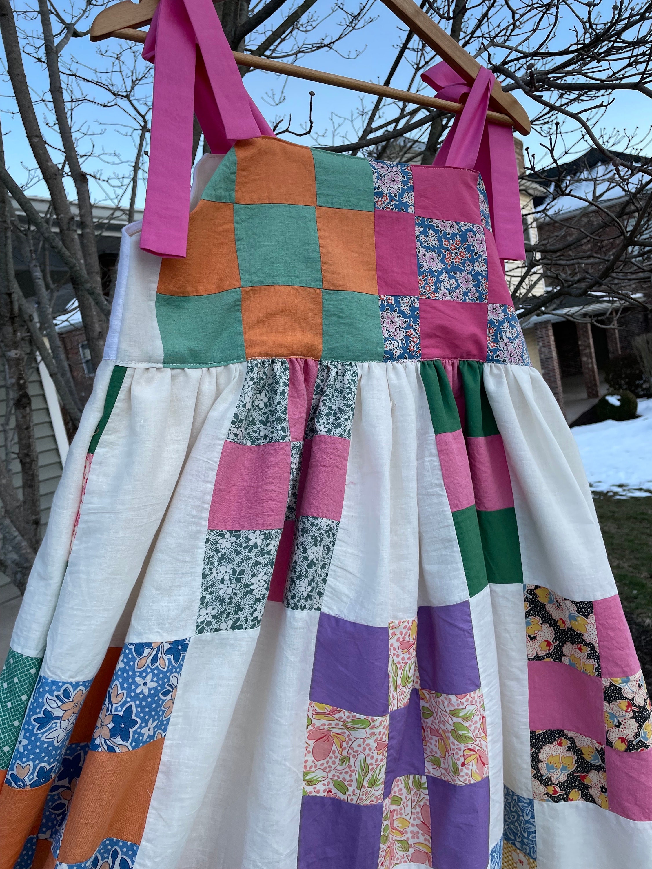 Patchwork Dress / Upcycled Quilt Top Dress / Repurposed Dress / XS to M ...