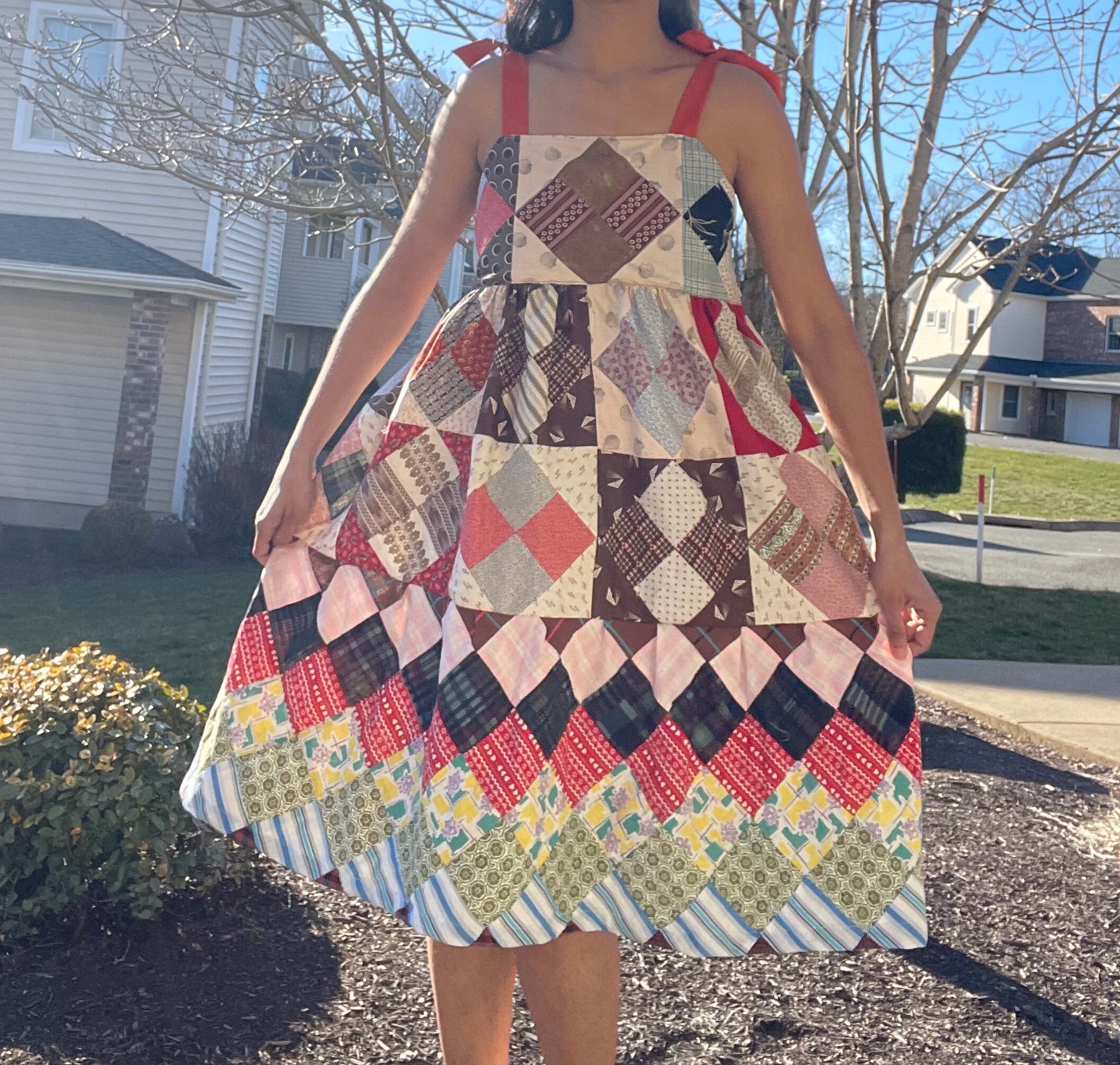 Patchwork Sundress / Halter Dress / Quilt Top Dress / Handmade Slow ...