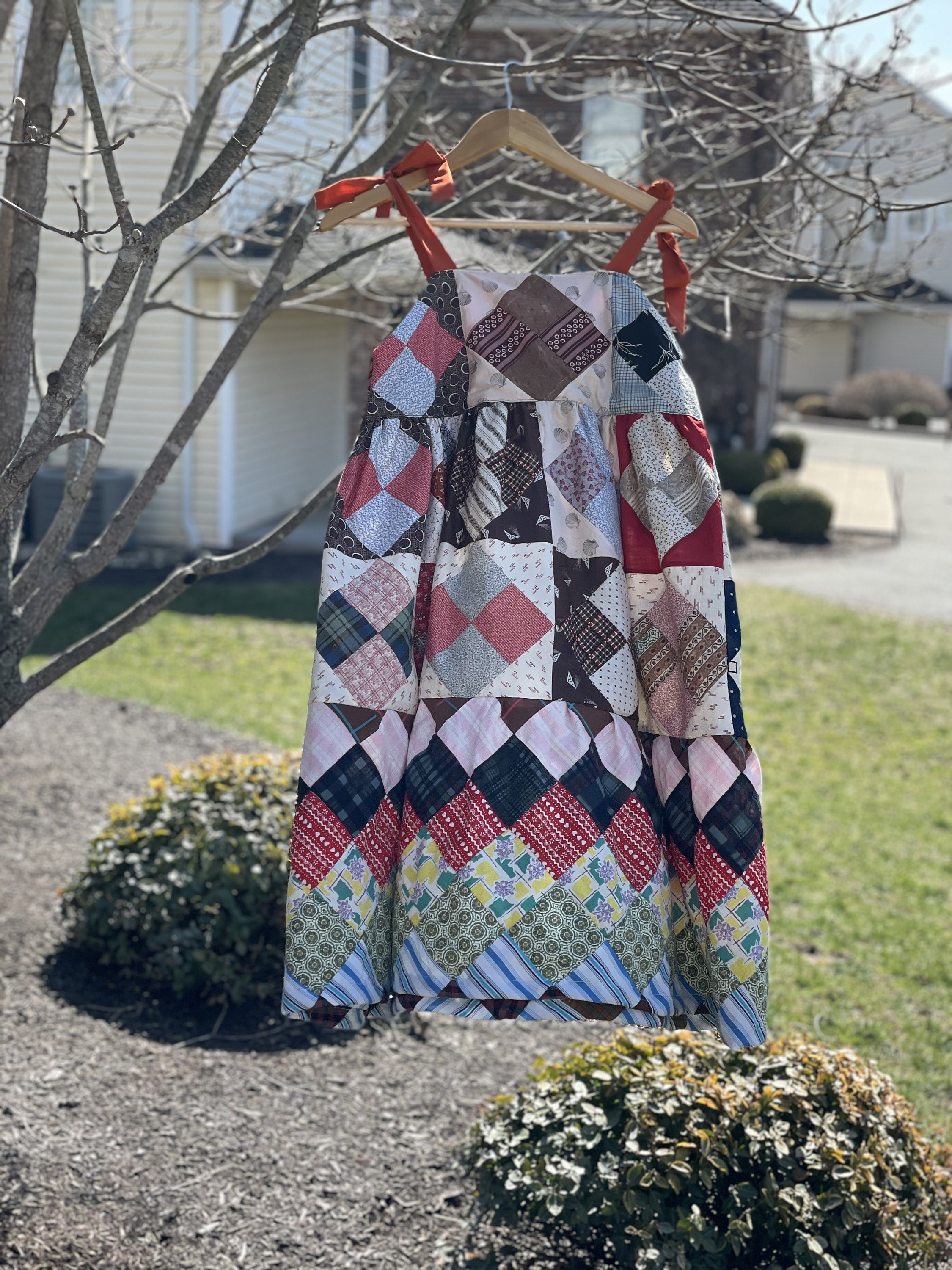 Patchwork Sundress / Halter Dress / Quilt Top Dress / Handmade Slow ...