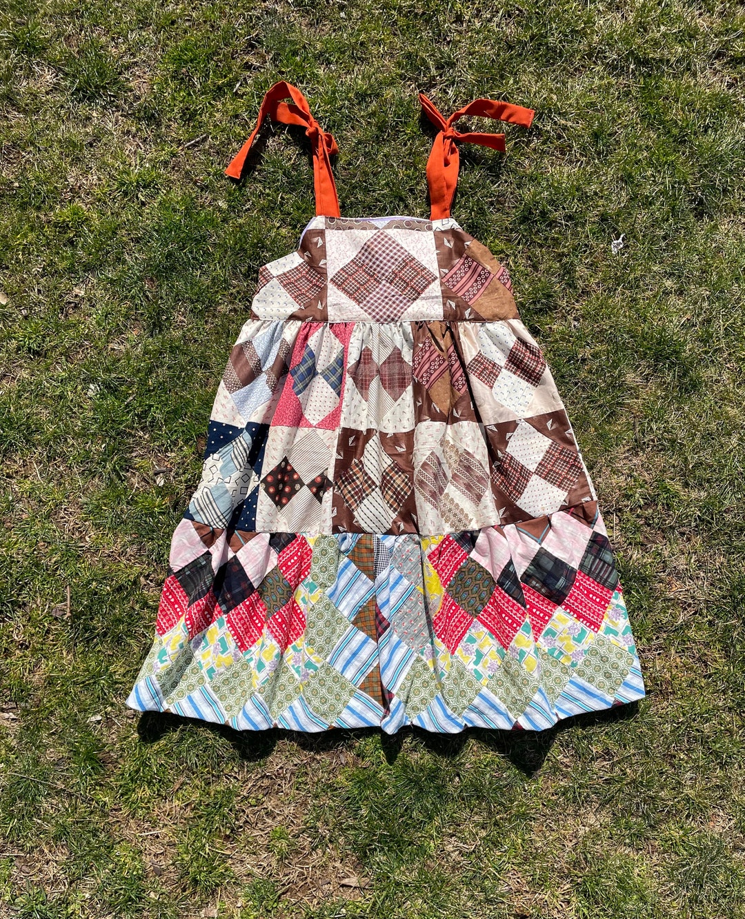 Patchwork Sundress / Halter Dress / Quilt Top Dress / Handmade Slow ...