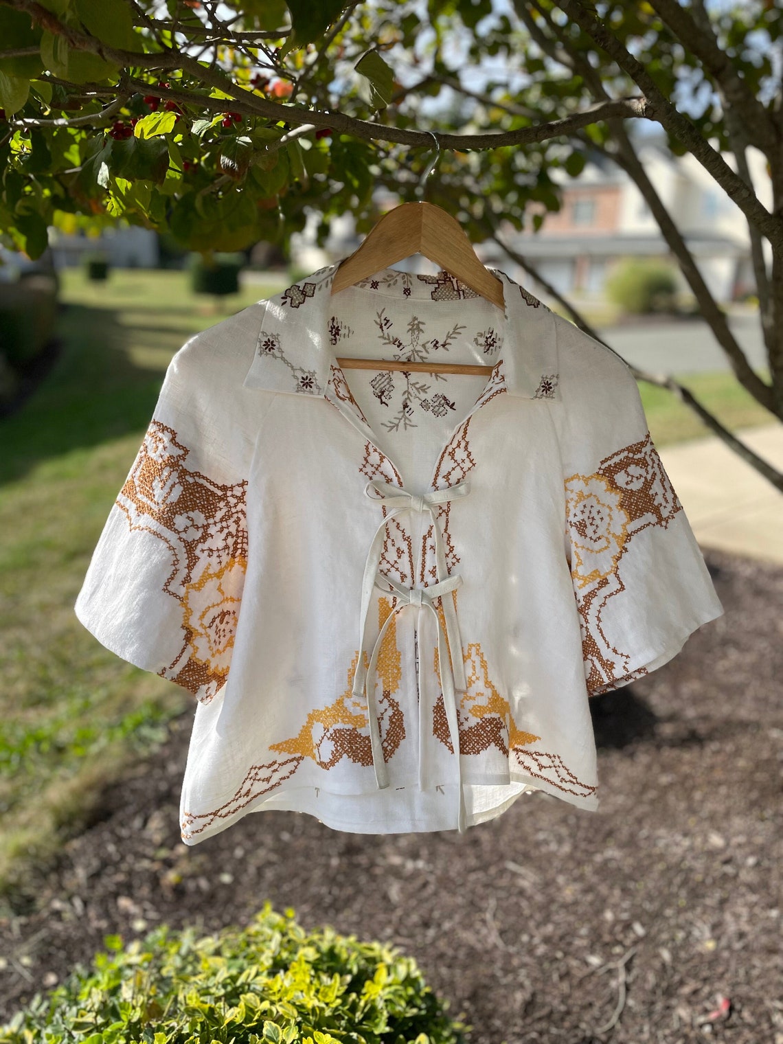 Embroidered Linen Shirt / One off Shirt / Slow Fashion / - Etsy