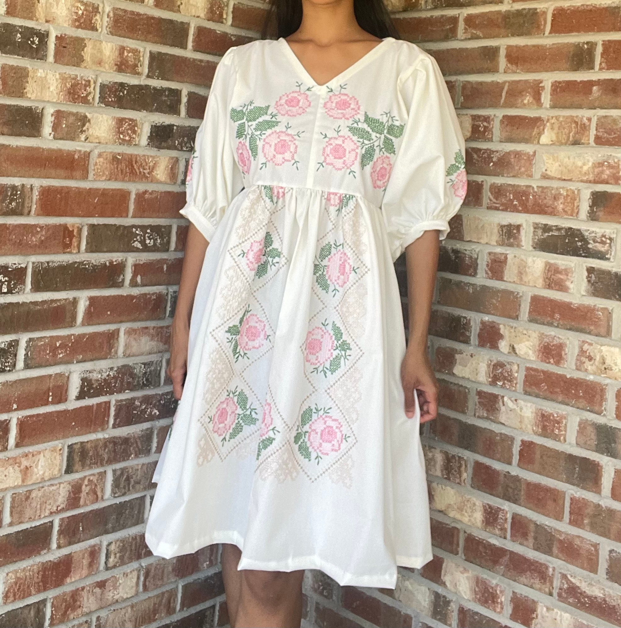 Tablecloth Dress / One of a Kind Dress / Upcycled Slow Fashion / USA ...