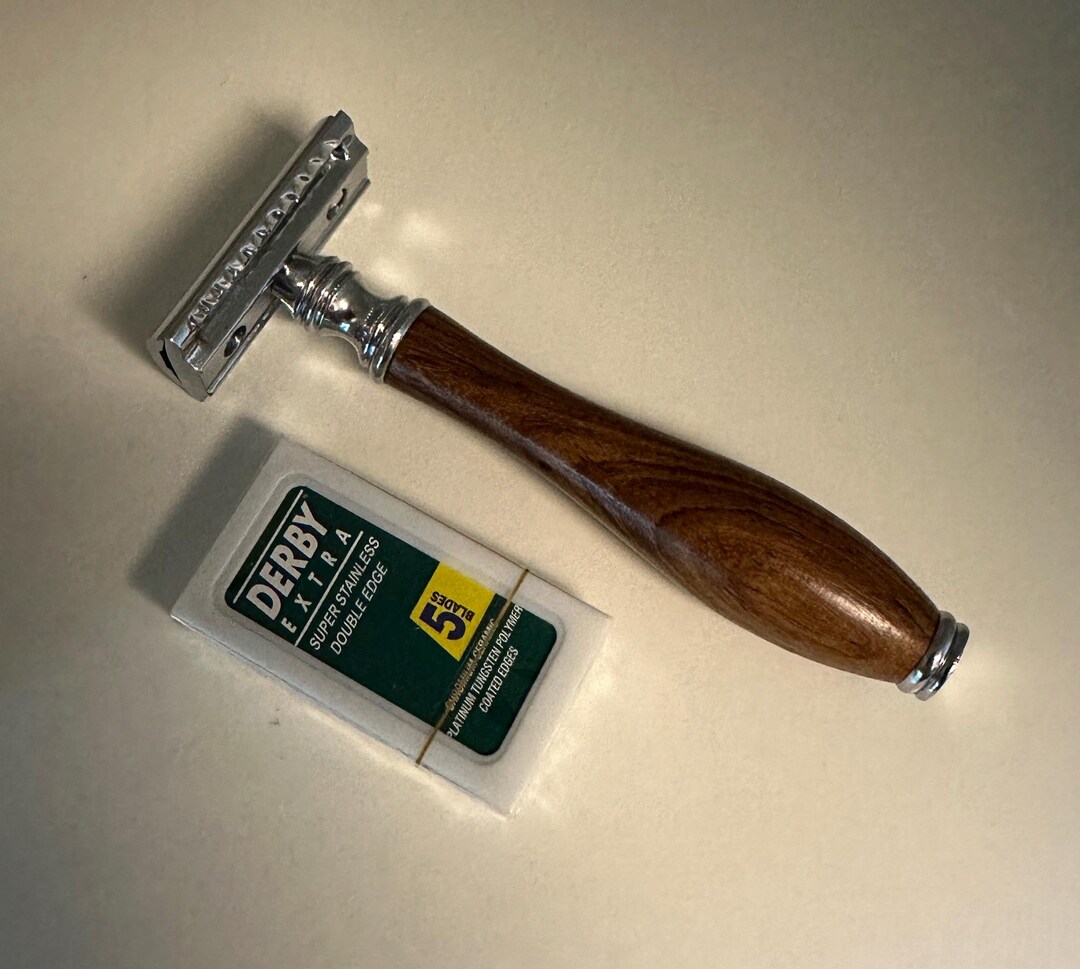 Handmade Walnut Wood Double Edge Safety Razor With Derby Blades - Etsy