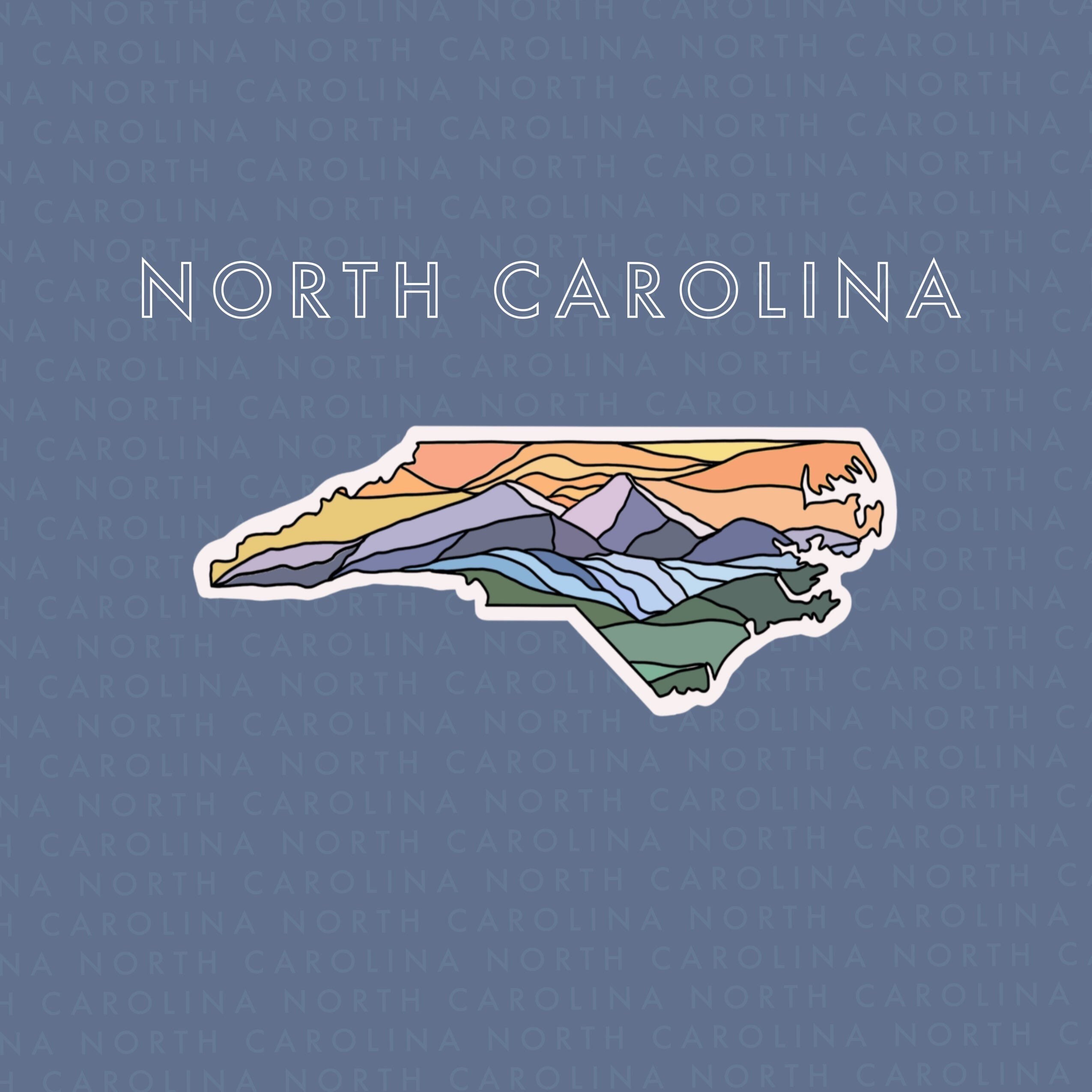 North Carolina Sticker NC Laptop Sticker NC Stained Glass - Etsy