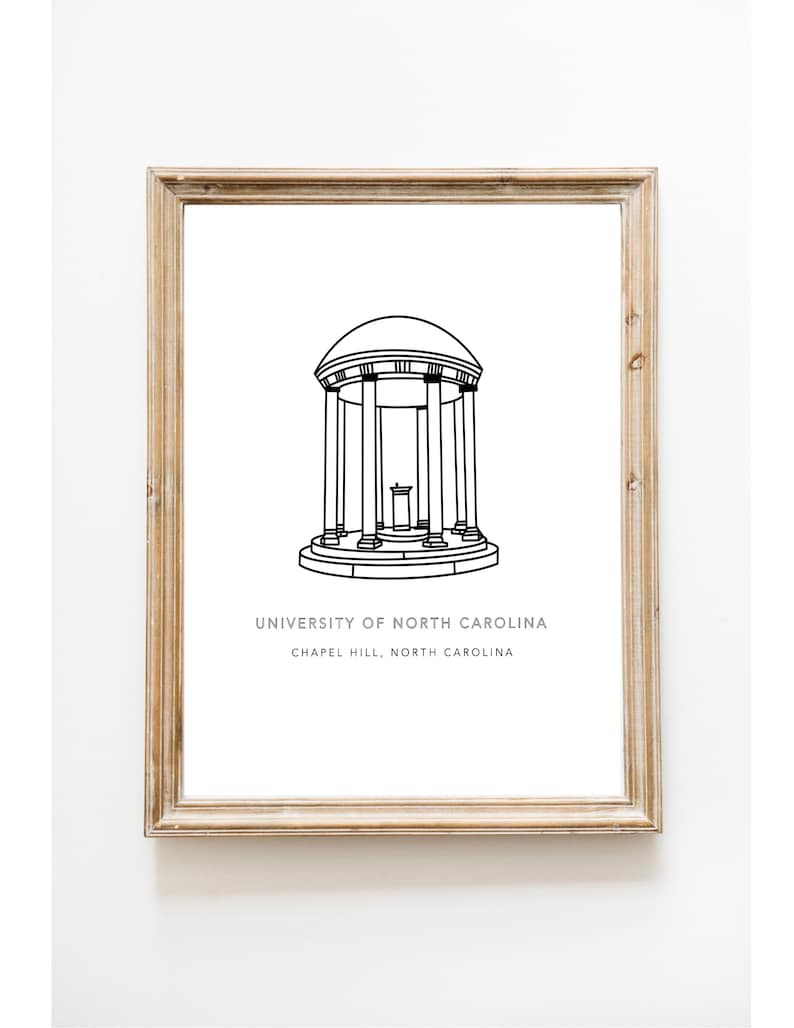 University of North Carolina Old Well Digital Print, UNC Graduation ...