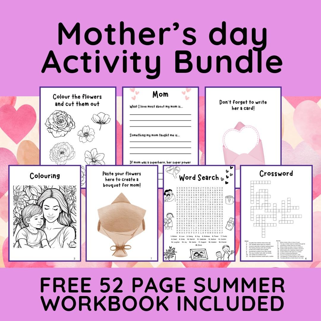 Mother’s Day Printable Bundle – Cards, Activities, and Gift Templates ...