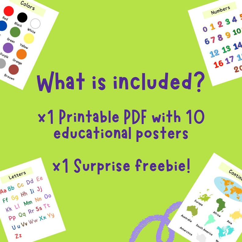 Educational Printable Posters – Alphabet, Numbers, Shapes, Colours ...