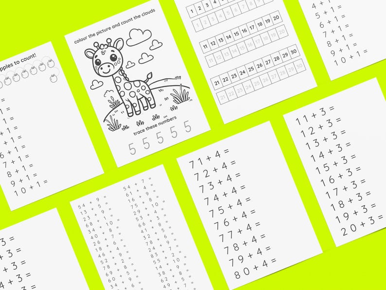 Simple Addition/plus Worksheets PRINTABLE - Etsy