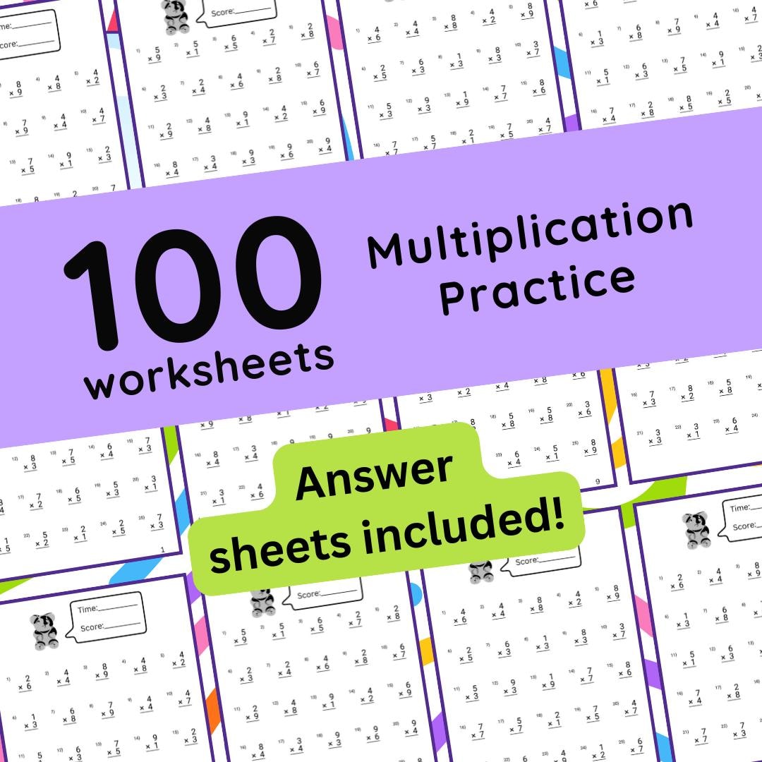 Multiplication Worksheets for Kids in Primary School- Fun Math ...
