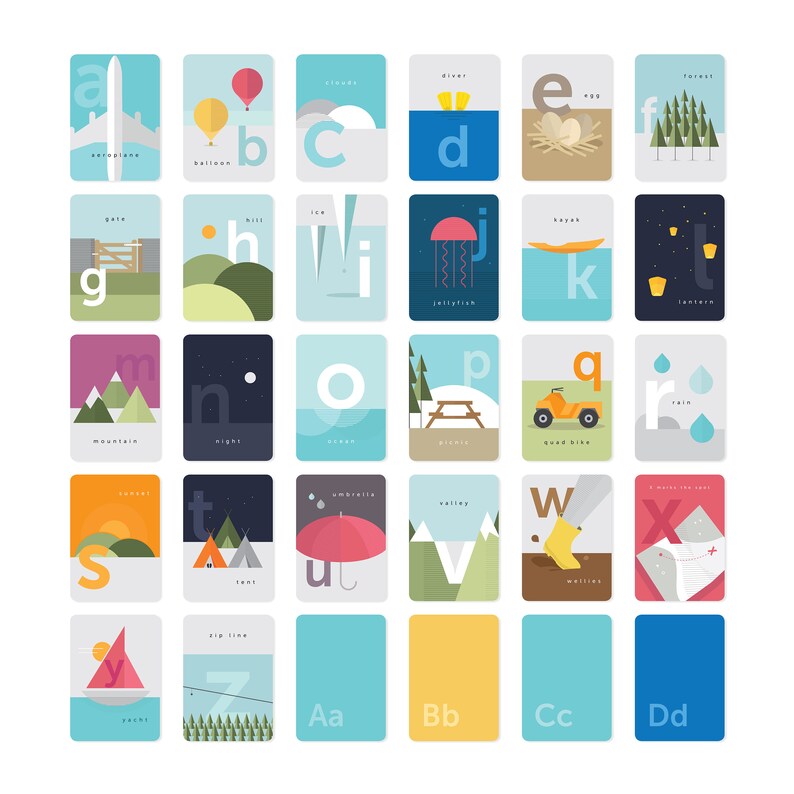 Outdoor A-Z Flash Cards - Etsy UK