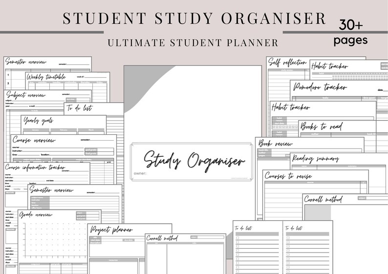 Student Study Organiser, Study Planner, Ultimate Study Organiser ...