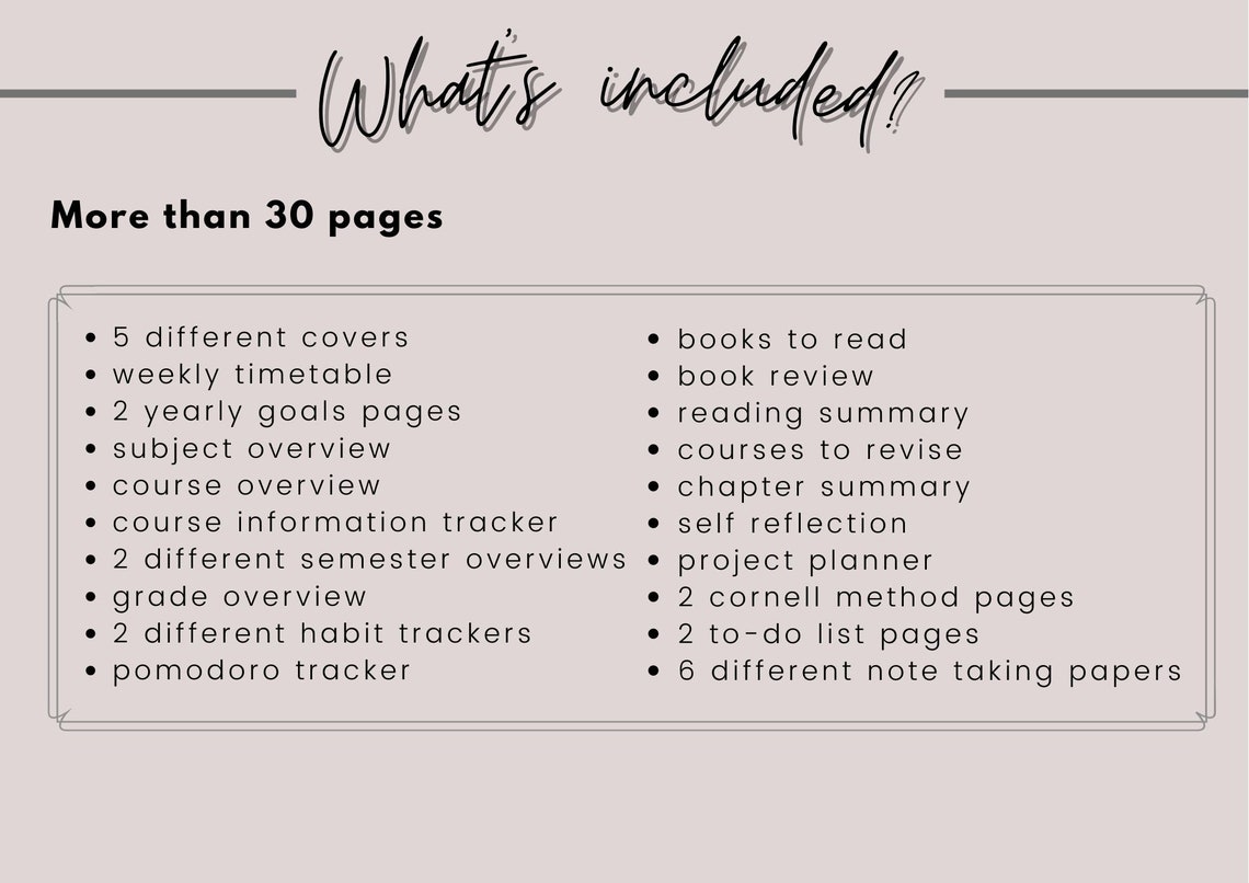 Student Study Organiser Study Planner Ultimate Study - Etsy