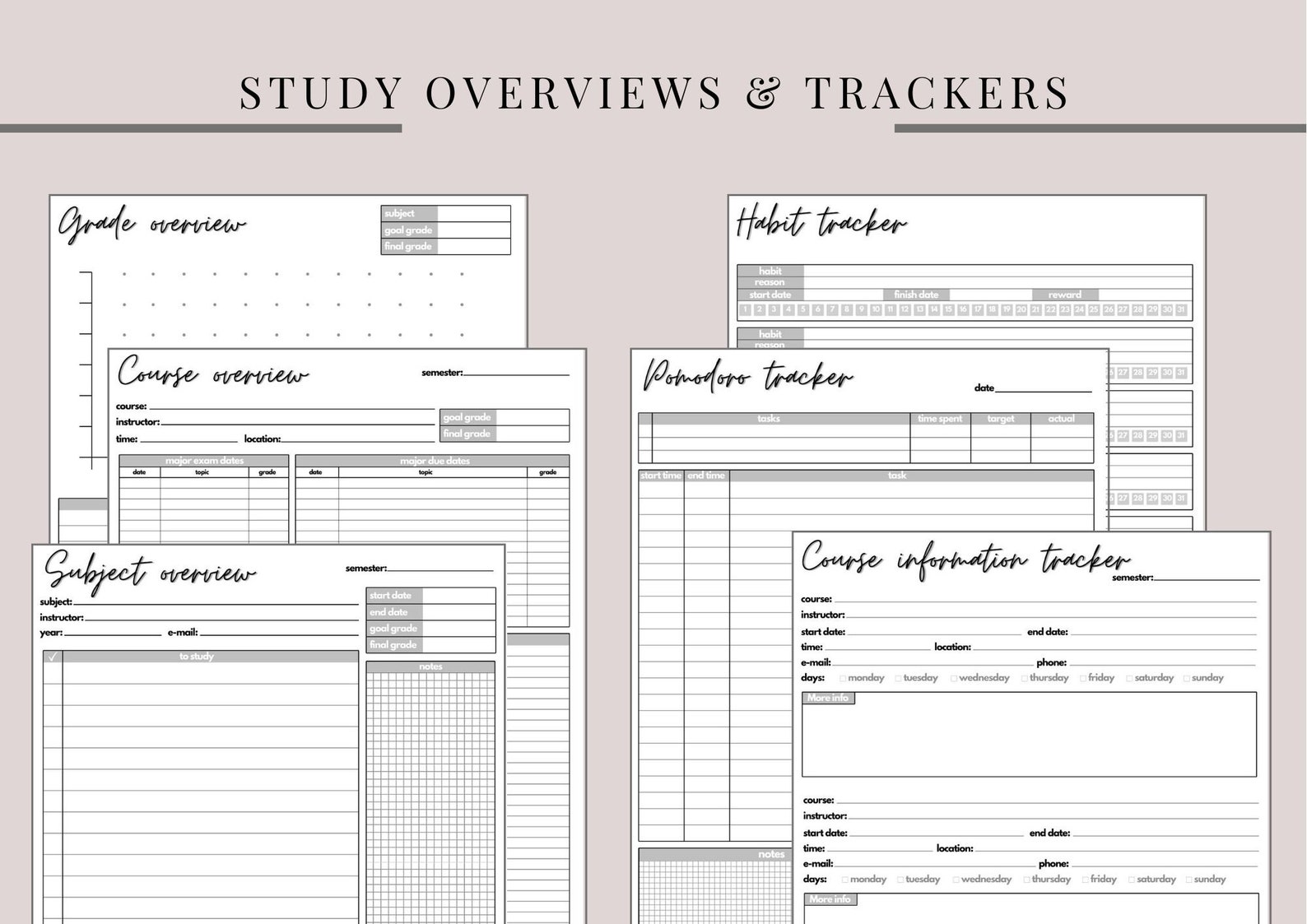 Student Study Organiser, Study Planner, Ultimate Study Organiser ...