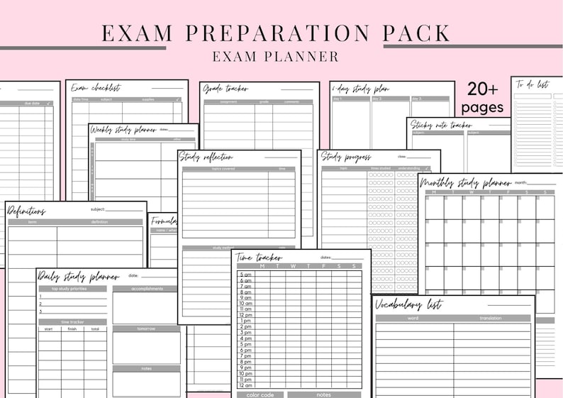 Exam Preparation Pack, Exam Planner, Exam Prep Kit, Exam Schedule, Exam ...