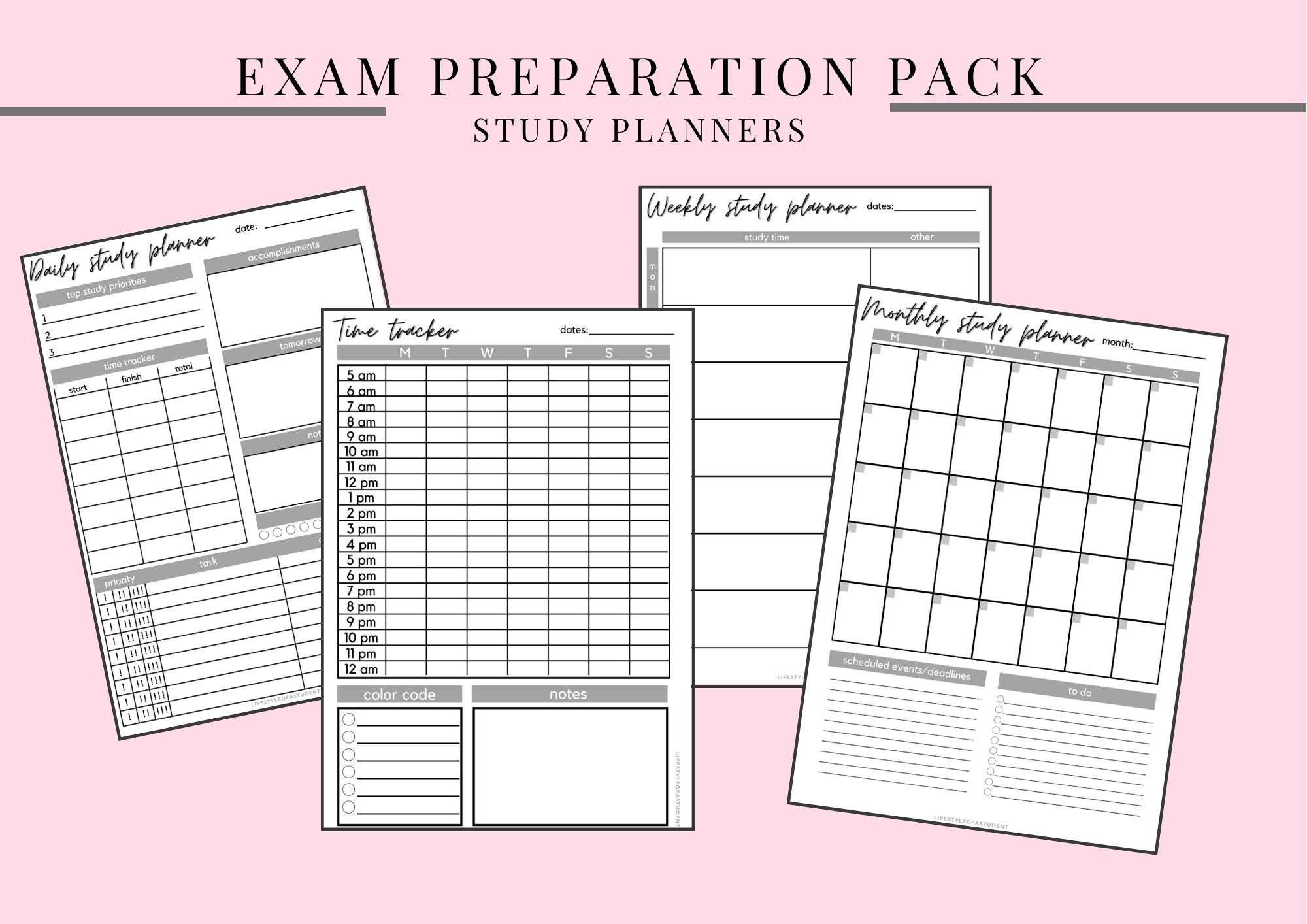 Exam Preparation Pack, Exam Planner, Exam Prep Kit, Exam Schedule, Exam ...