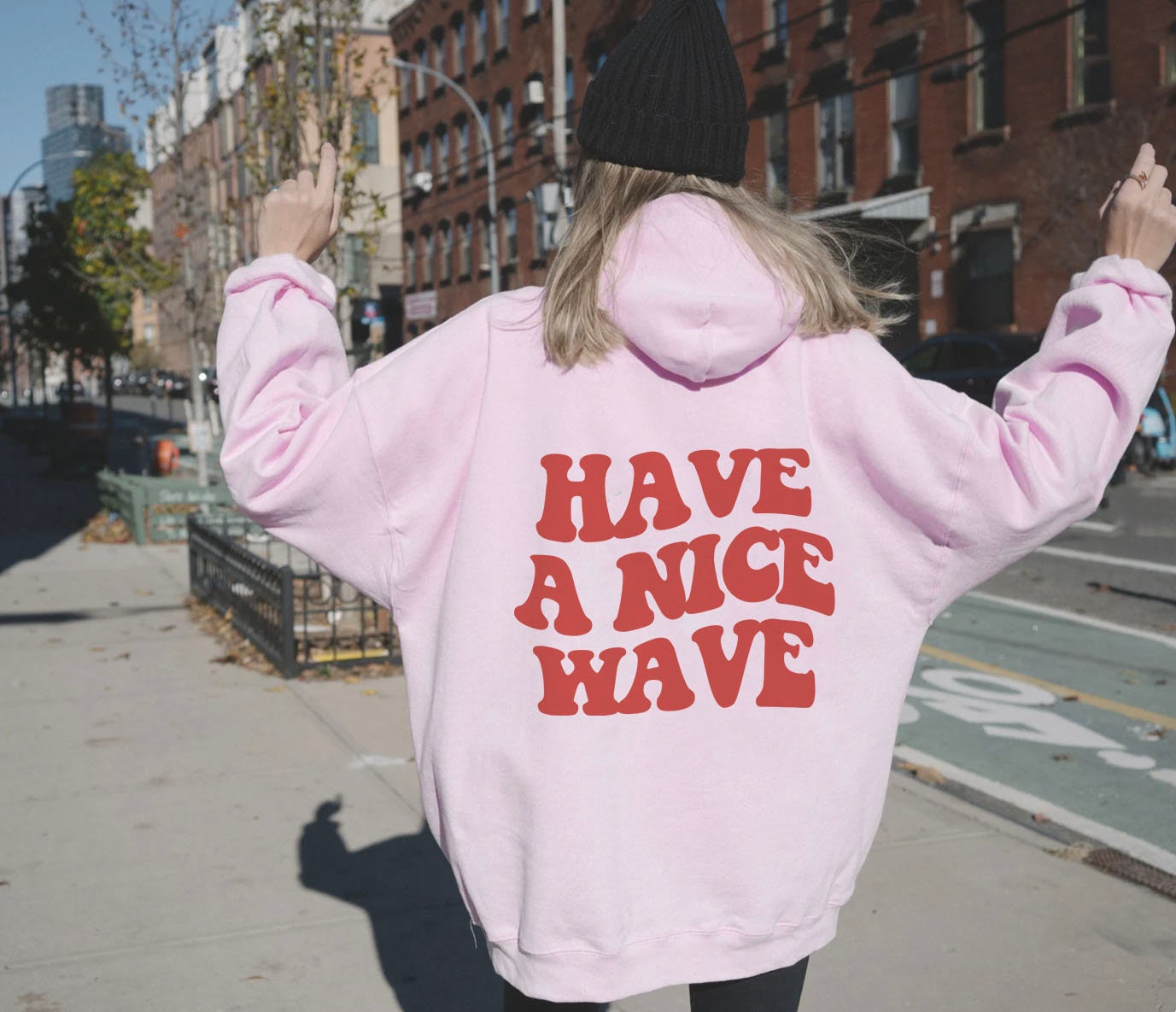 Trendy Oversized Hoodie, Have a Nice Wave Hoodie, Surf Hoodie, Surfer ...