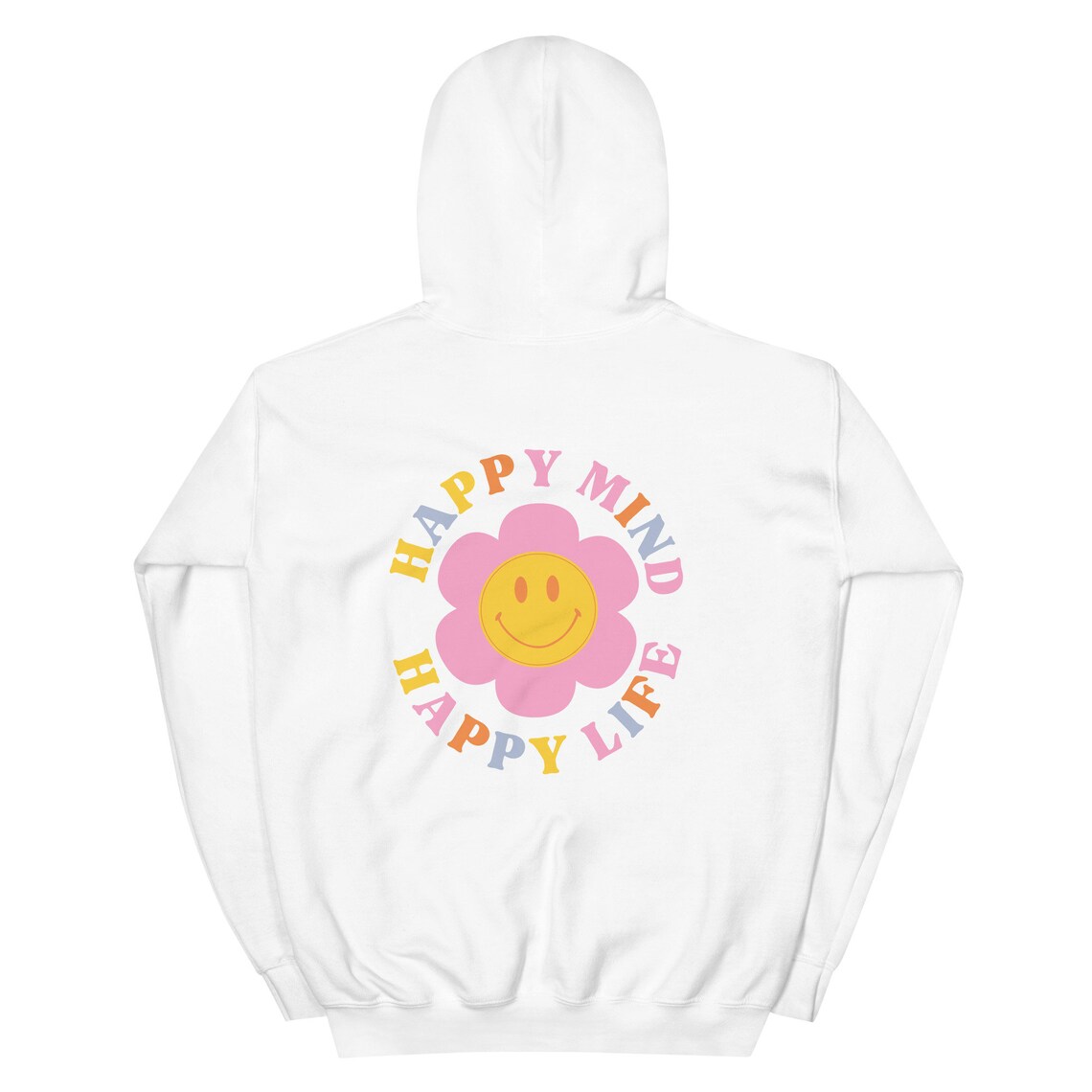 Happy Mind Happy Life Hoodie Aesthetic Hoodie Smiley Face - Etsy