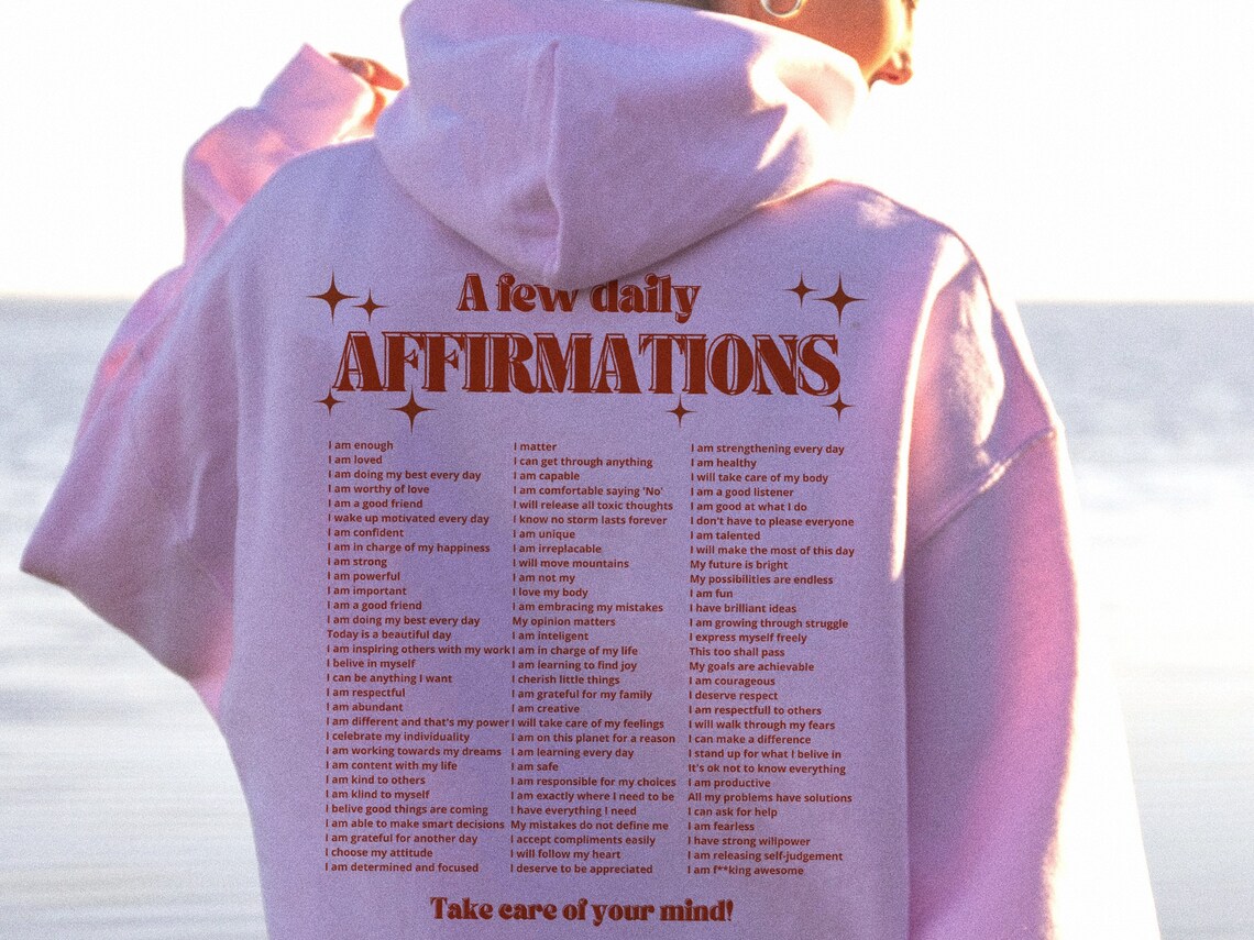 Affirmations Hoodie, Positive Affirmations Hoodie, Trendy Hoodie, Vsco Hoodie, Tumblr Hoodie ...