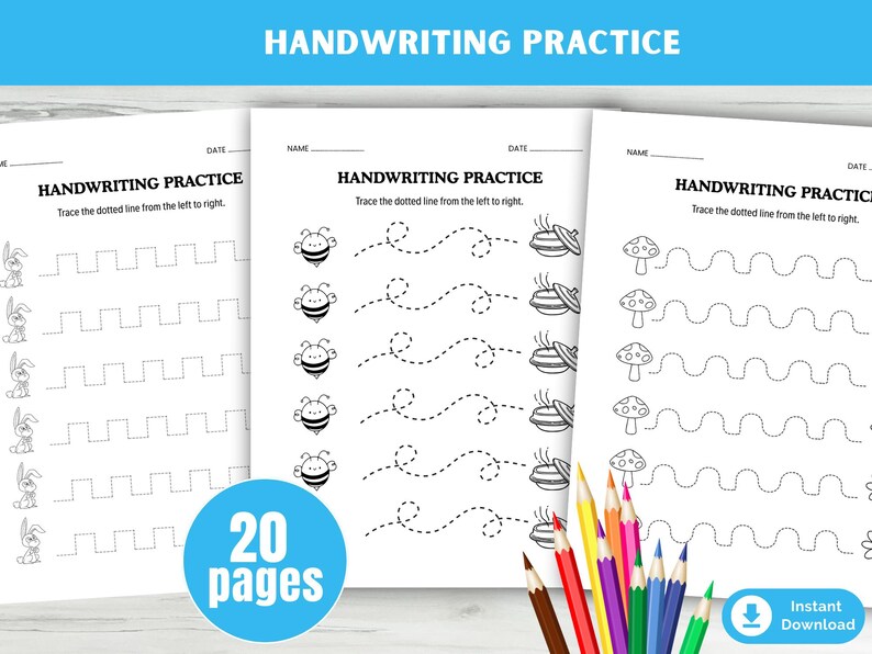 Preschool Line Tracing Worksheets | Handwriting Practice Printable PDF ...