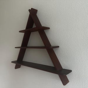 Triangular Shaped Three Tiered Teak Wall Mounted Shelf - Etsy