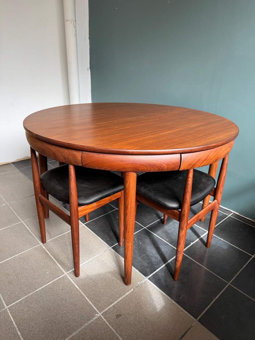 Hans Olsen Roundette Teak Dining Table Set, Denmark - Etsy